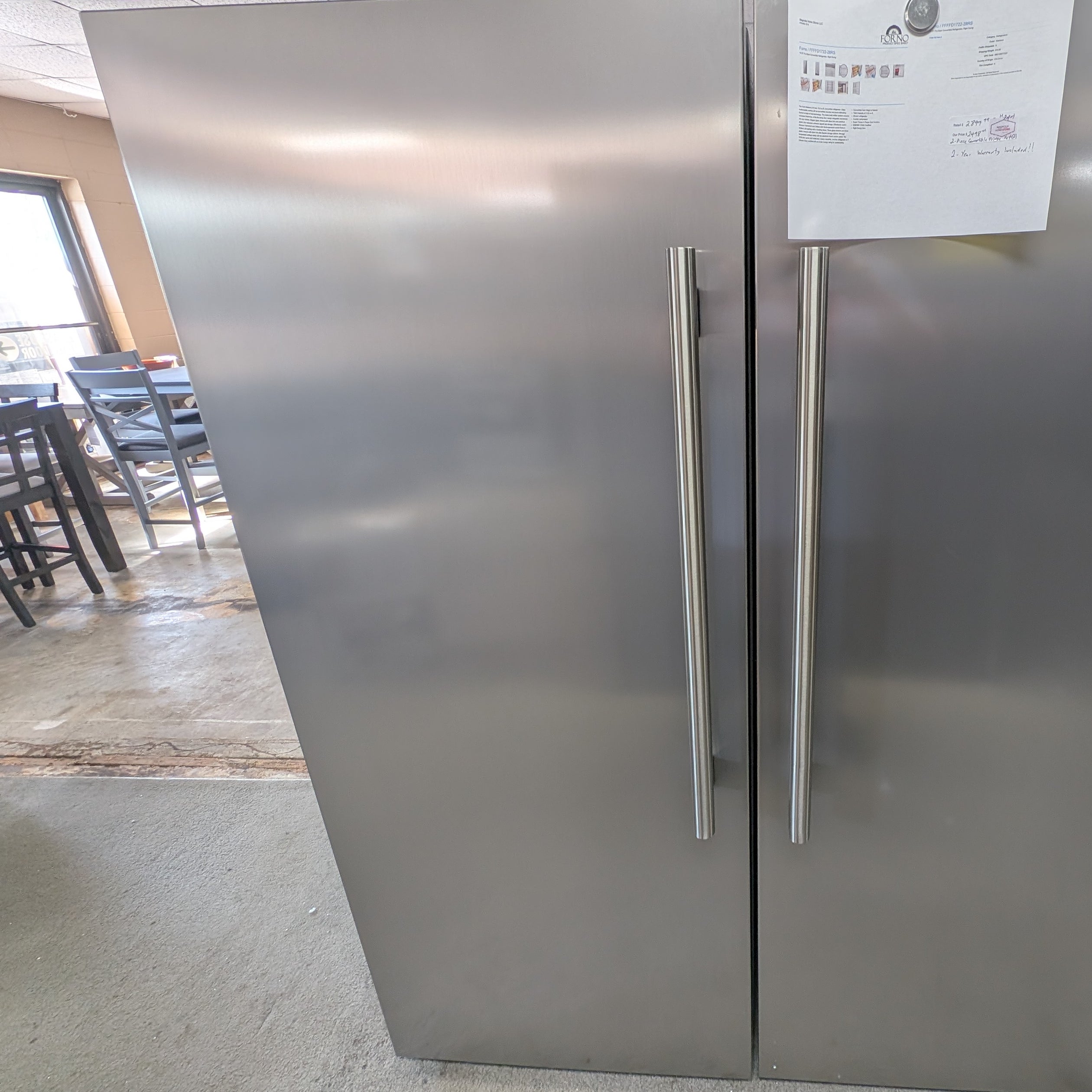 Forno 28 in. 13.6 Cu. ft. Side-by-Side Refrigerator Column in Stainless ...